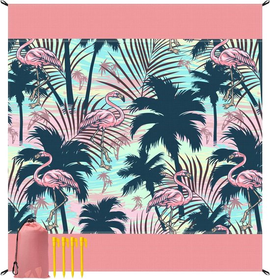 Stranddeken 280 x 300 cm XXL waterdicht en zandwerend ultralicht en ...