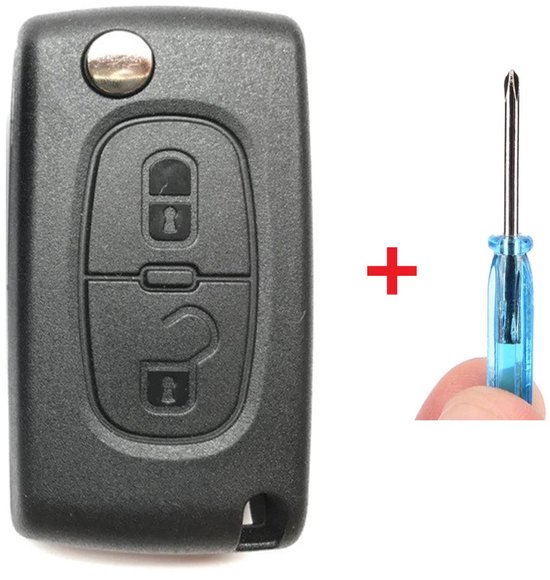 Autosleutelbehuizing 2 knoppen CEO523 VA2 geschikt voor Peugeot sleutel ...