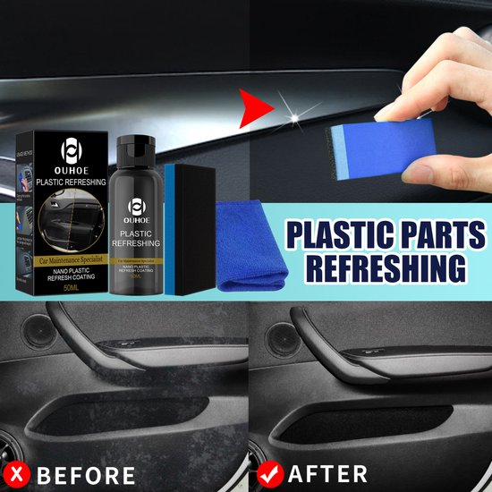 4 stuks Nano Plastic Refresh Coating, Polijsten van kunststof, Witmaken ...