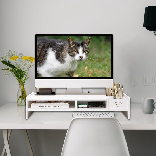 Monitorstandaard plastic beeldschermverhoging voor laptop en PC ...