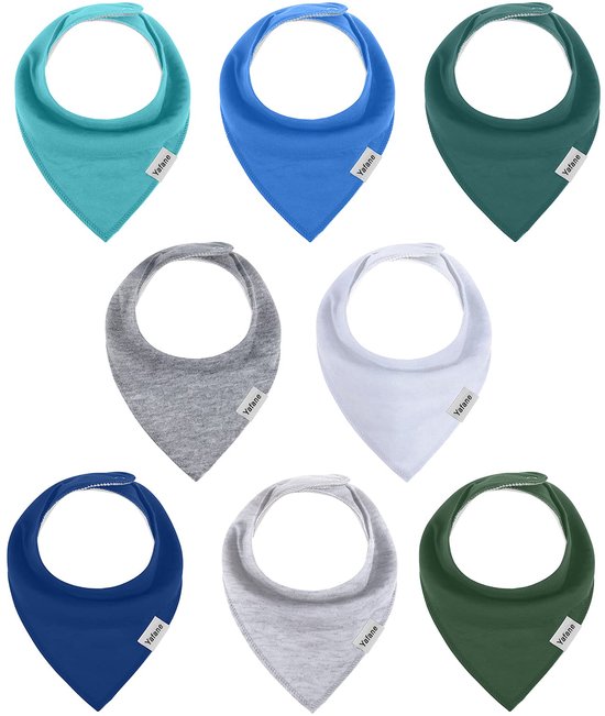 Yafane Baby Driehoekige Slabbetjes 8-Pack Kwijl Slabbetjes Halsdoeken ...