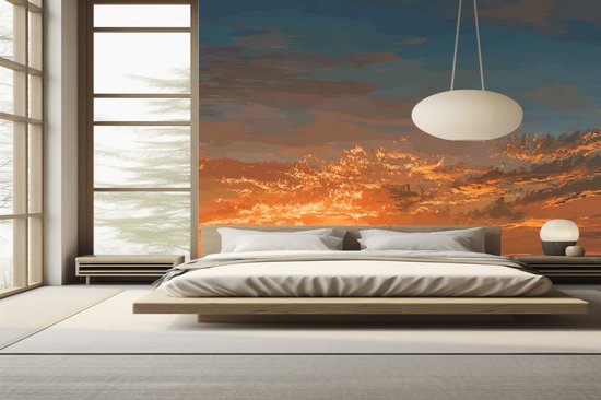 Naadloos behang Fotobehang - Urban Sunset Horizon - 250x150 centimeter ...