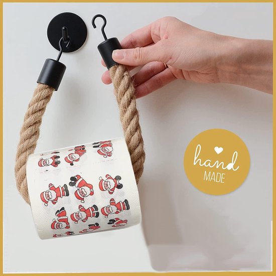 Toiletpapierhouder zwart mat zonder boren - Vintage wc-rolhouder met ...