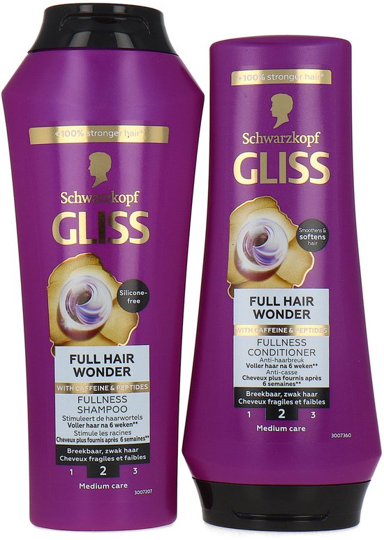 Schwarzkopf Gliss Full Hair Wonder Shampoo + Conditioner - 450 ml | bol