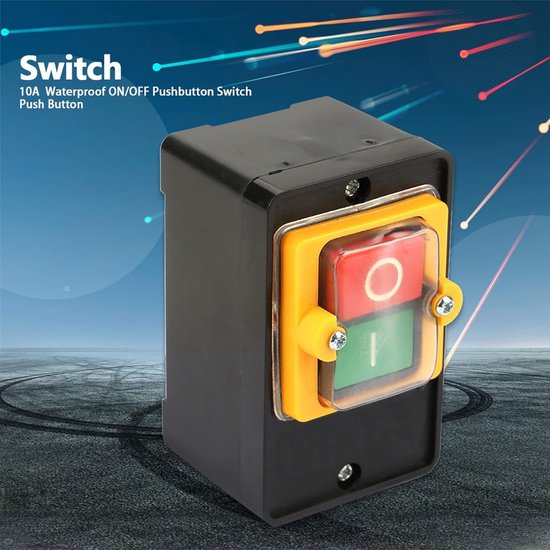 AC220V/380V 10A Drukschakelaar Waterdicht Aan/Uit voor Tafelzaag | bol
