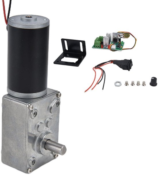 DC 12V Motor met reductie en PWM Driver Kit, 20-400 RPM, 8mm D-as (20 ...