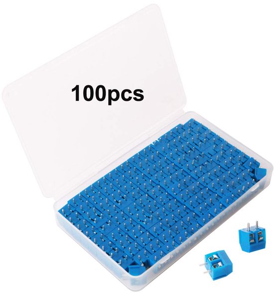 100pcs 5mm 2-Pin PCB Mount Screw Terminal Block - Circuit Board Screw ...