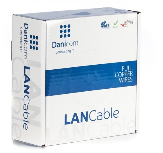 DANICOM CAT5E FTP 50 meter kabel op rol stug - LSZH (Dca) - Trekdoos - Internetkabel -... | bol