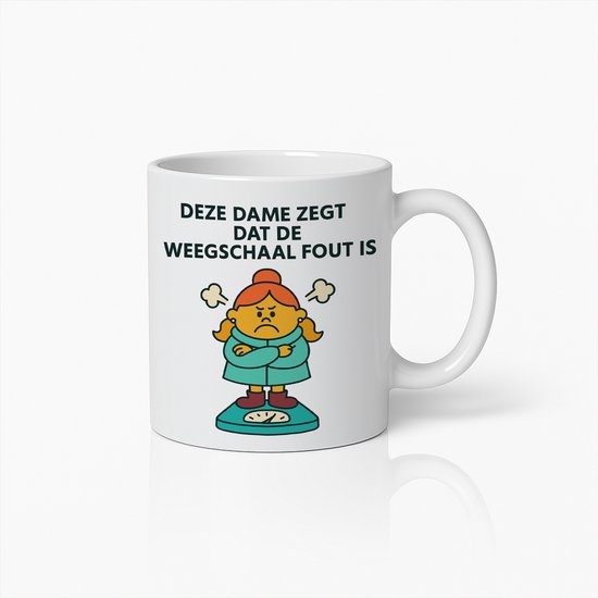 Grappige Nederlandse Spreuk Mok – 'Deze Dame Zegt dat de Weegschaal ...