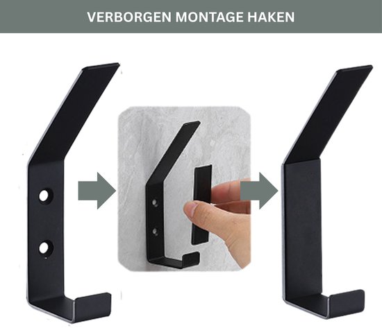 House of Husk 8 Stuks RVS Wandhaak – Zelfklevende Handdoek Haakjes ...