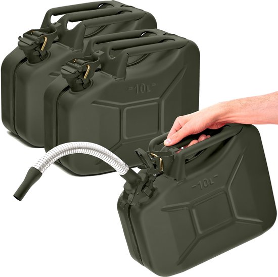 BW® Fuel Canister Metalen Benzineblik - Jerrycan 3x 10 liter met ...