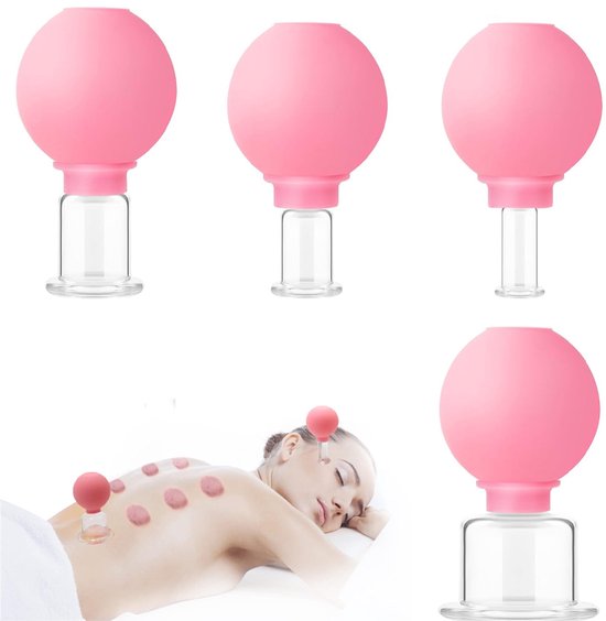 4-Delige cupping set - Cellulite Cups - Glas Facial Cupping Set ...
