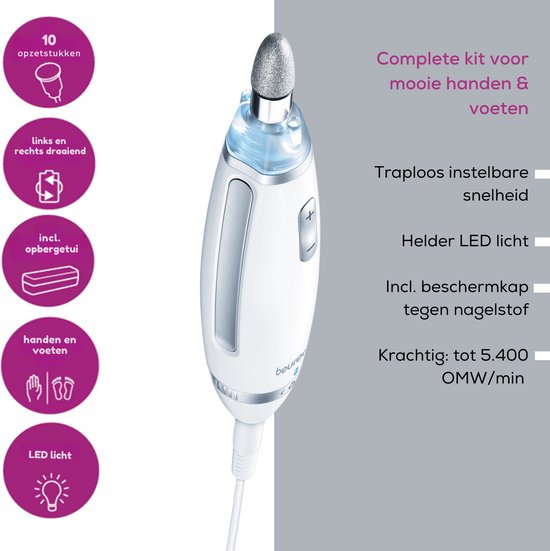 Beurer MP 62 Elektrische nagelvijl - Manicure & Pedicure Set ...