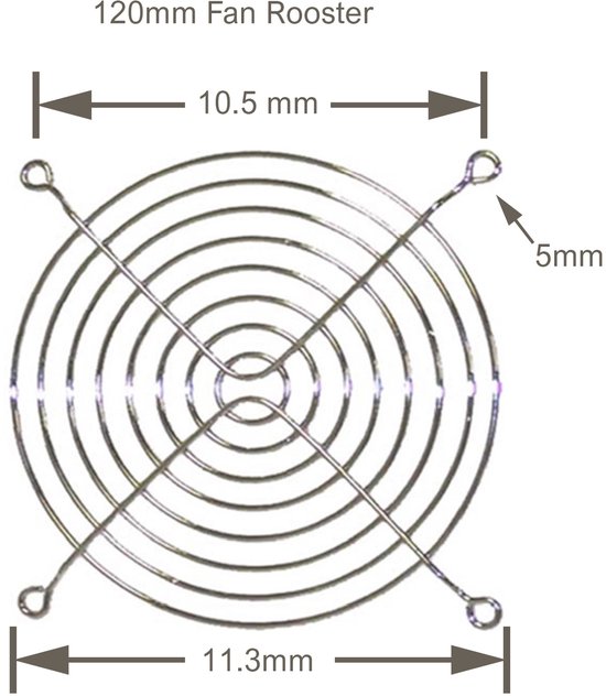 PC Fan Rooster - Metalen beschermgrill voor ventilator - 120x120mm | bol