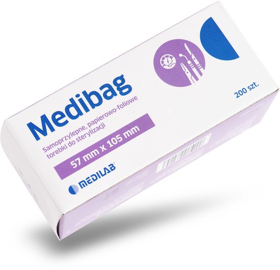 MediBag | Sterilisatiezakken | 57 x 105 mm | 200 stuks | bol