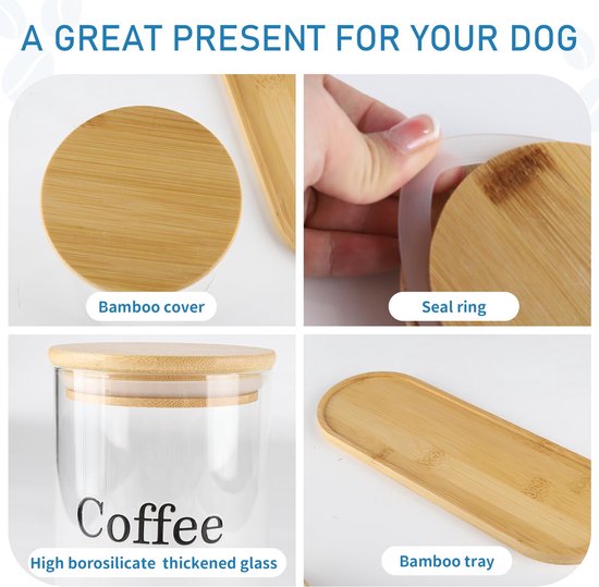 Set van 3 glazen opbergdozen met bamboe deksels – luchtdicht voor ...