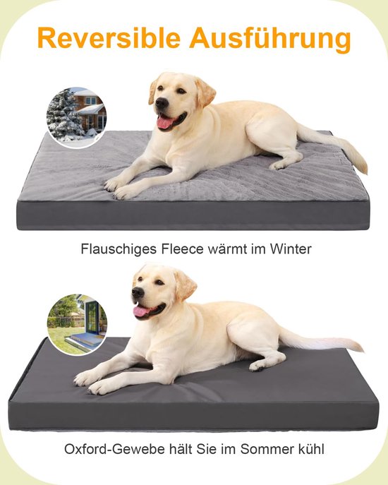 KSIIA Orthopedisch Hondenbed XL, Hondenkussen voor Grote Honden ...