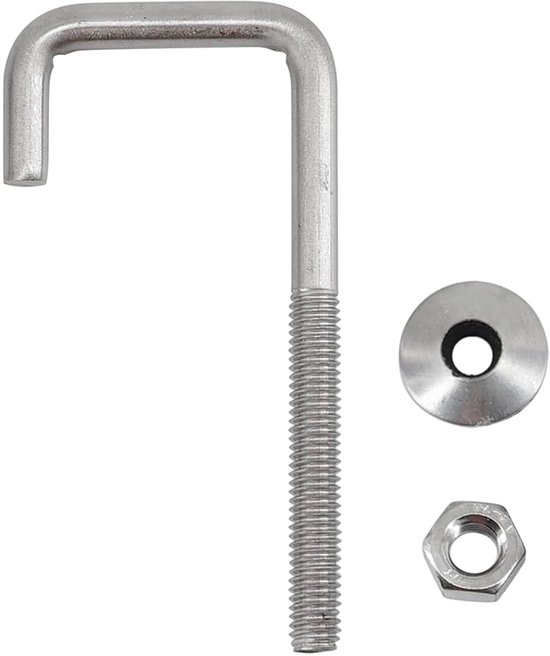 (10 stuks) M6x35x80mm Dak Anker Bout 304 Rvs J Haak Wandhaak Lange ...