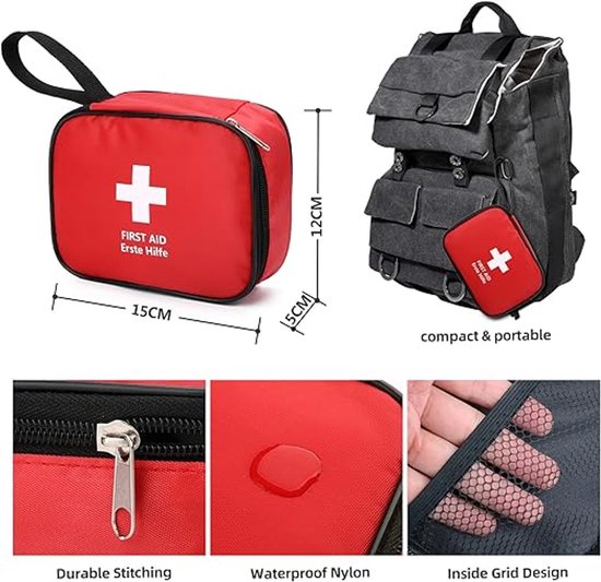 Mini EHBO kit, Kleine EHBO set 90 Stuks, Perfect voor Buiten Thuis Auto ...