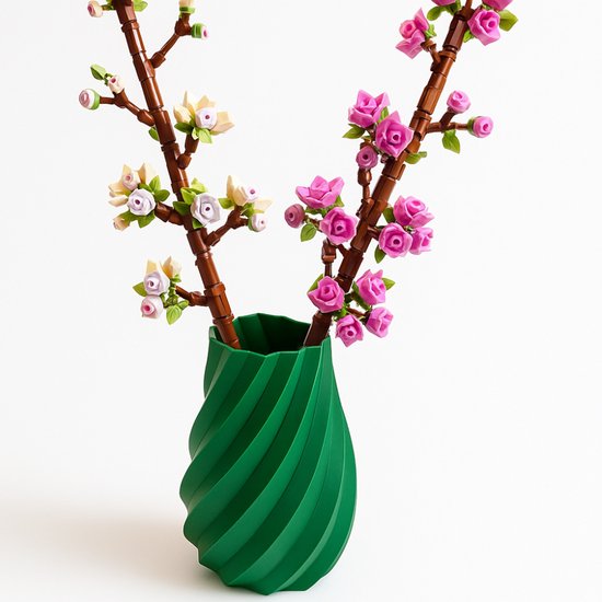 Vaas voor Lego bloemen - kleur: Forest green- Geschikt voor lego ...