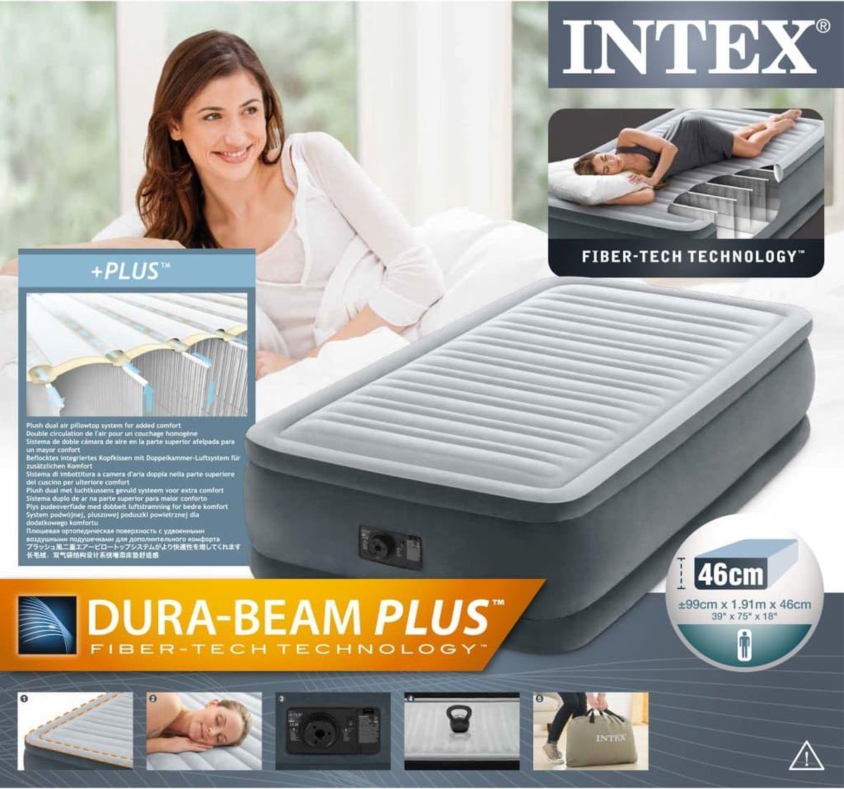Intex Comfort Pluche Twinsize Luchtbed - 2-persoons - 191x99x46 cm ...