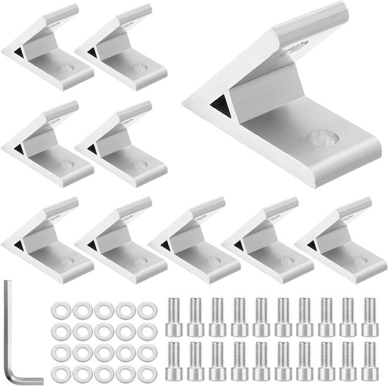 Allecto Premium - Set van 10 Aluminium Profiel Hoekverbinder 45 Graden ...
