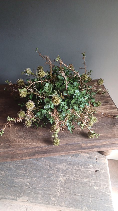 Bloementoef - Halve bol bloemen toef kunst - Groen - 20 cm doorsnee | bol