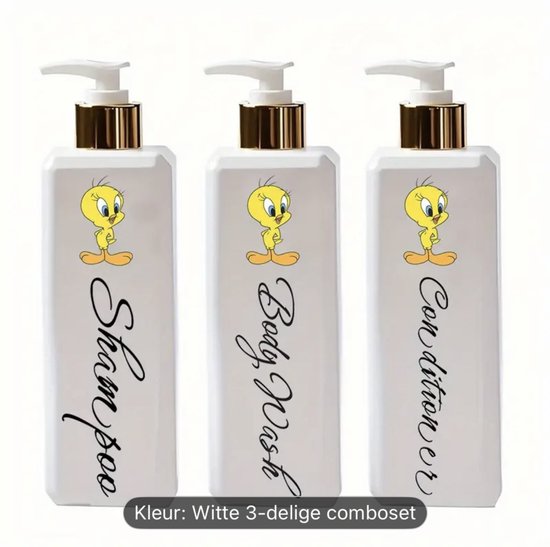 Set van 3 Pompflessen, 500 ML, zeep dispenser kunststof vierkant wit ...