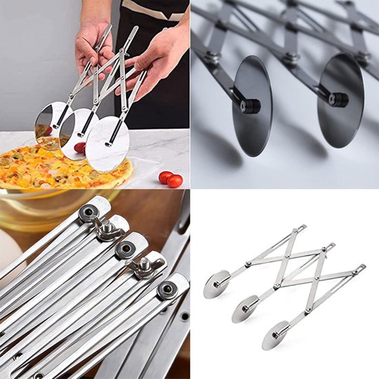 Expandable Pastry Cutter Stainless Multi-Wheel Dough Divider for Pizza ...
