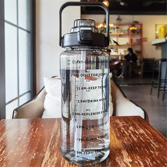 Algemene Sport Waterfles – 2 Liter – met Rietje – Lekvrij ...