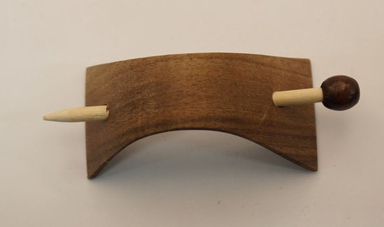 Bruine haarspeld + stokje hout siervorm - sierlijke haarspelden ...