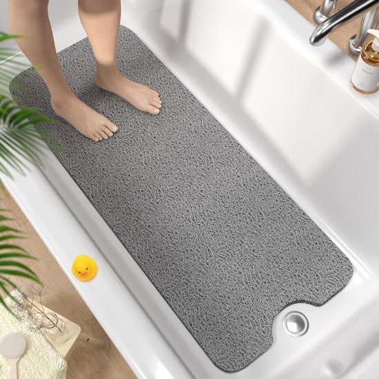 Non Slip Bath Mat 100 x 40 cm Extra Long Shower Mats for Indoor Shower ...