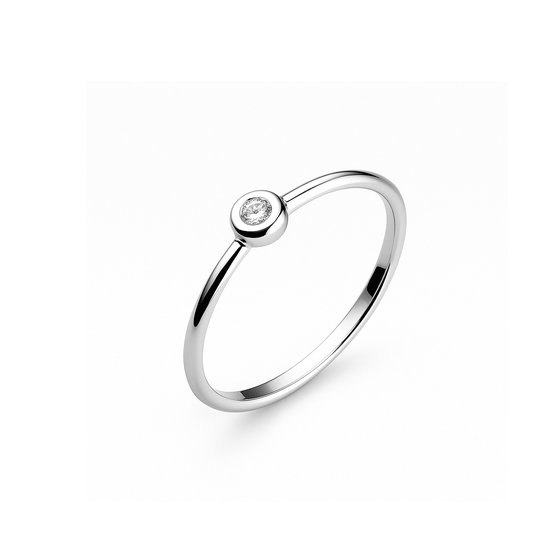 Modern Zilver Ring - Zilveren Ring Dames - Dames Ring - Zilver 925 - Amona Jewelry | bol