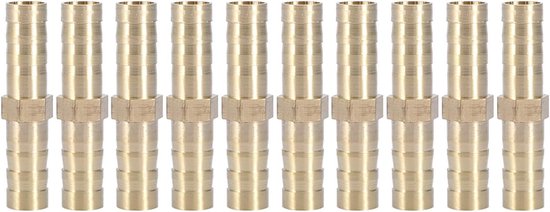SNQ Slangkoppeling - 8 Mm - Messing - Recht - 2-Weg Pijpkoppeling - 10 Stuks | bol