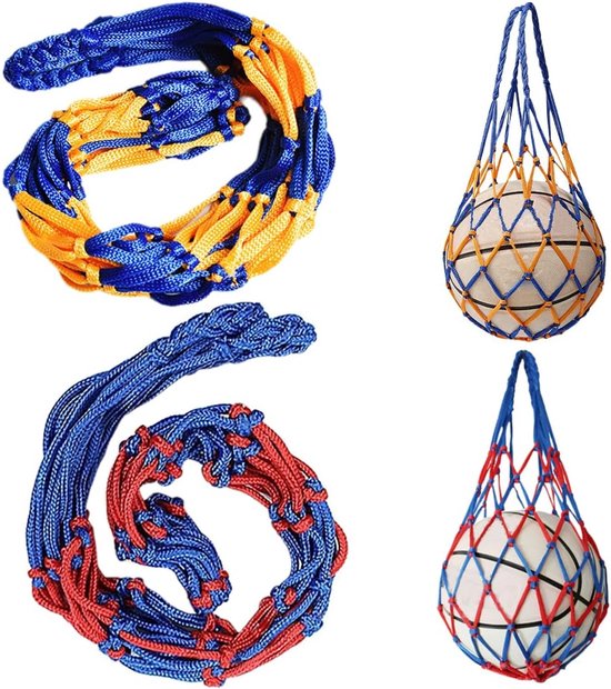 SNQ 2 draagbare netzakken voor voetbal- basketbal- hoge dikke handgrepen | bol