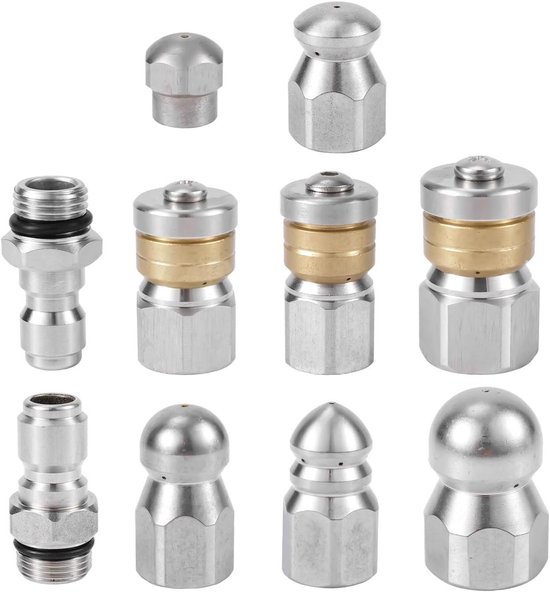 Allecto Plus - Rioolsproeier Set met 1/4" & 3/8" NPT Koppelingen van Roestvrij Staal... | bol