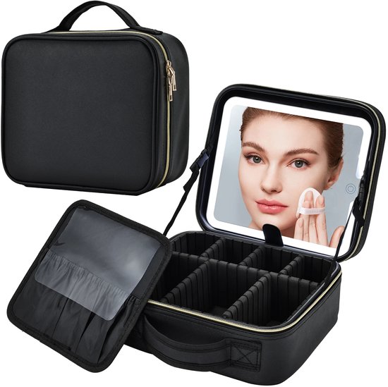 make up tasje met spiegel-Make Up Organizer Tas - Koffer met LED ...