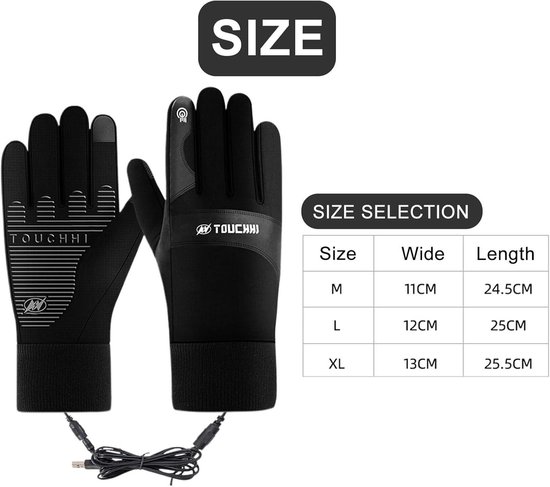 Gants chauffants avec fonctionnalité tactile pour hommes et femmes | bol