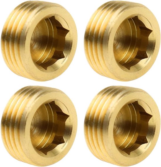 Set van 4 Messing Buizenaccessoires - Hexagon Contra - Plug ...