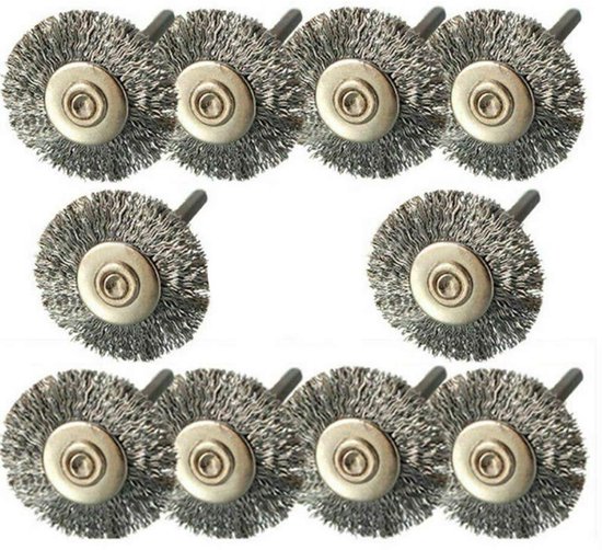 JGS Premium - Stalen Draadborstel Set 10 Stuks - Ronde Schacht 3mm ...