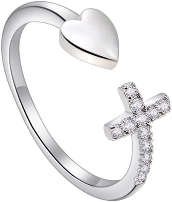 Inovra Plus - Voor Mijn Dochter - Ik Geloof in Jou Rozenhart Open Ring - Verstelbaar -... | bol