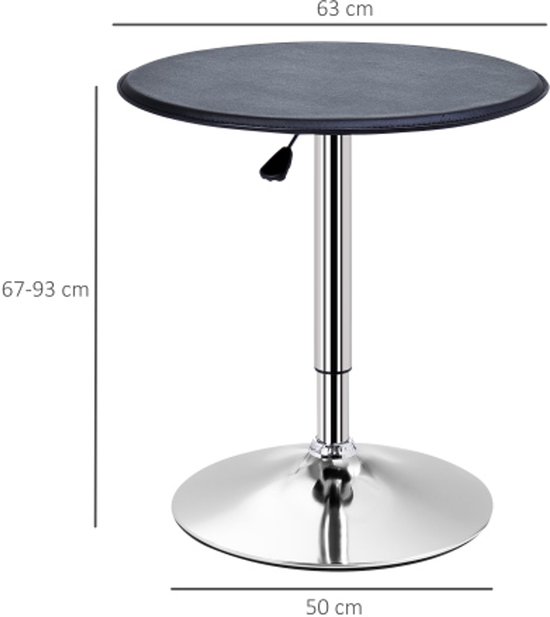 Merax Ronde Bartafel - Verstelbare Statafel met Kunstleer Tafelblad - Ø63 cm -... | bol