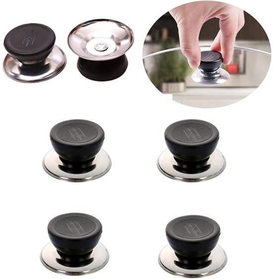 Pannendeksel Knop - Pot Deksel Knop - Universele - 4 Stuks - Geschikt ...