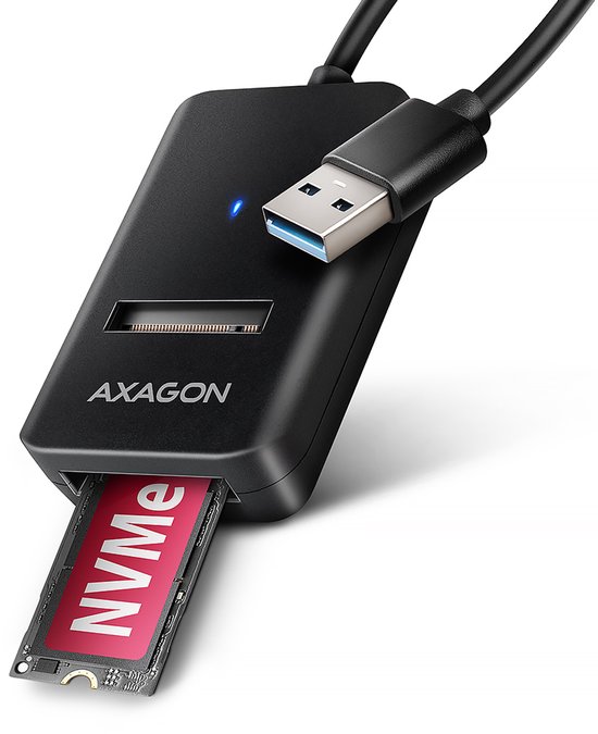 AXAGON ADM2-AM USB-A 10Gbps - M.2 NVMe & SATA SSD adapter, 10cm USB-A ...