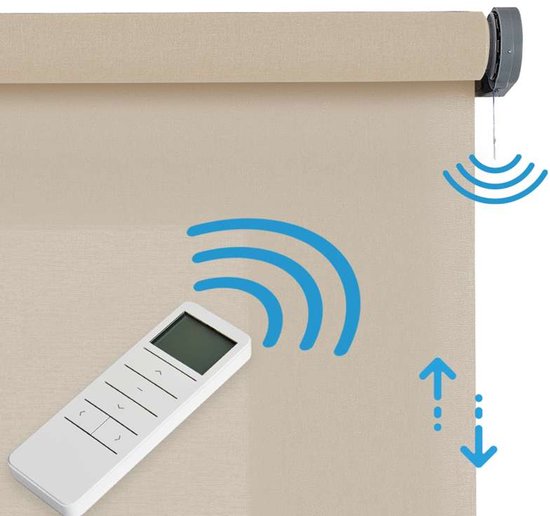 Storesdeco - Motorgecontroleerd doorschijnend rolgordijn met batterij ...