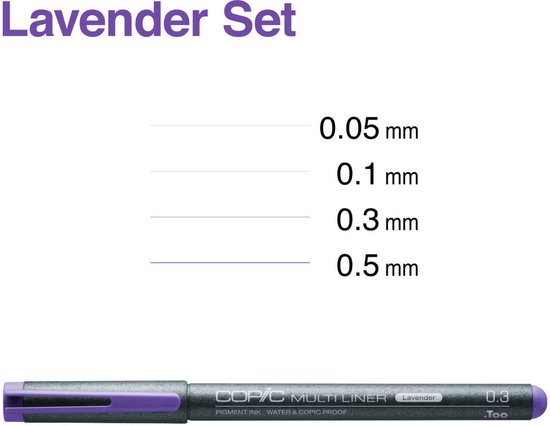 Copic Fineliners Set 4 Stuks - Multiliners Lavender - Tekenpennen Voor ...