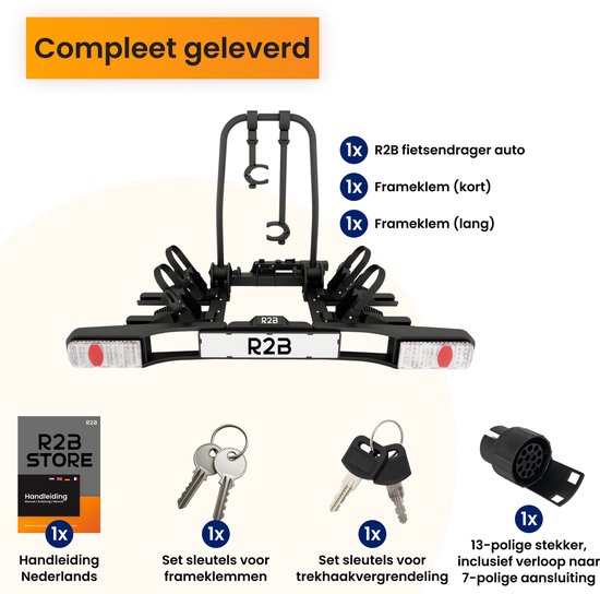 R2B Fietsendrager Auto - 2 (Elektrische) Fietsen - Inklapbaar én ...