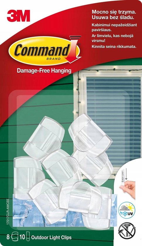 Command clips voor het ophangen van lampjes en decoraties, 8 stuks | bol