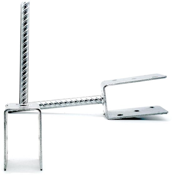 U-beugel voor palen | 91x325x120x18mm | Gegalvaniseerd staal | Voet van ...