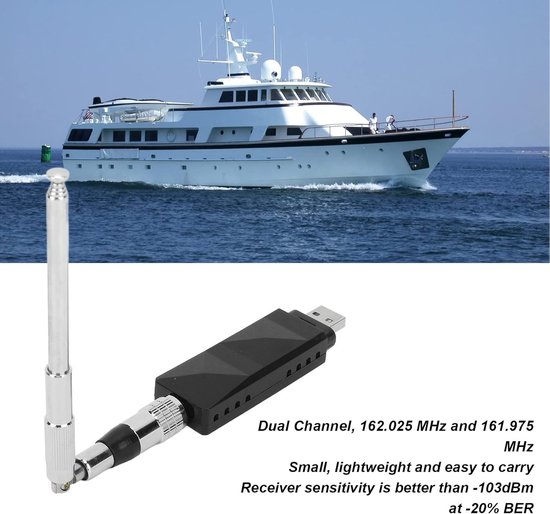 Dual Channel AIS Receiver - USB Output - Antenna - RVS - Vouwbaar ...